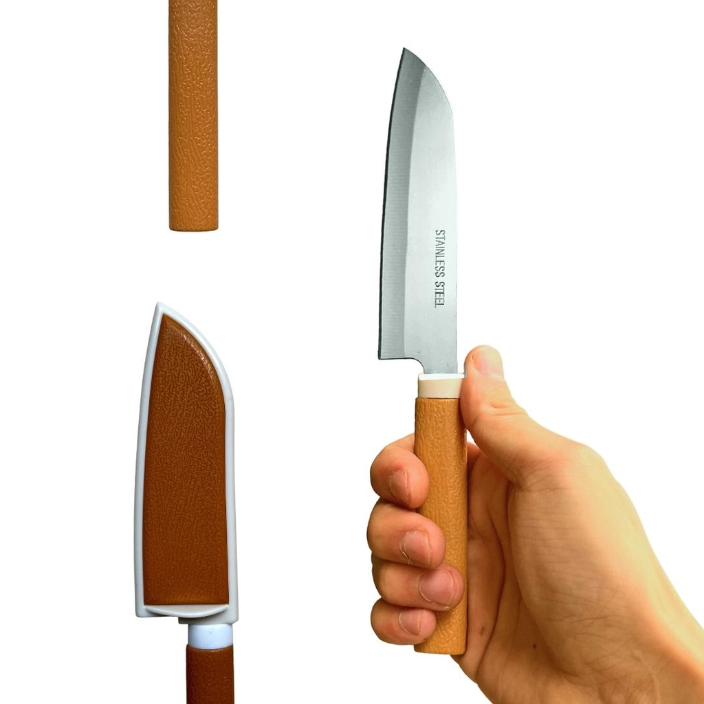 Faca Afiada Lâmina Aço Inox cozinha com Capa de proteção resistente ...