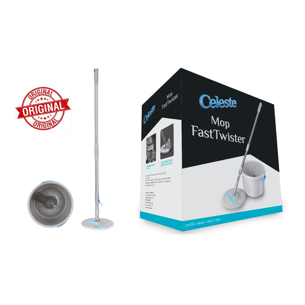 Mop Fast Twister Rodo Esfregão Mágico Com Reservatório Balde | Shopee ...