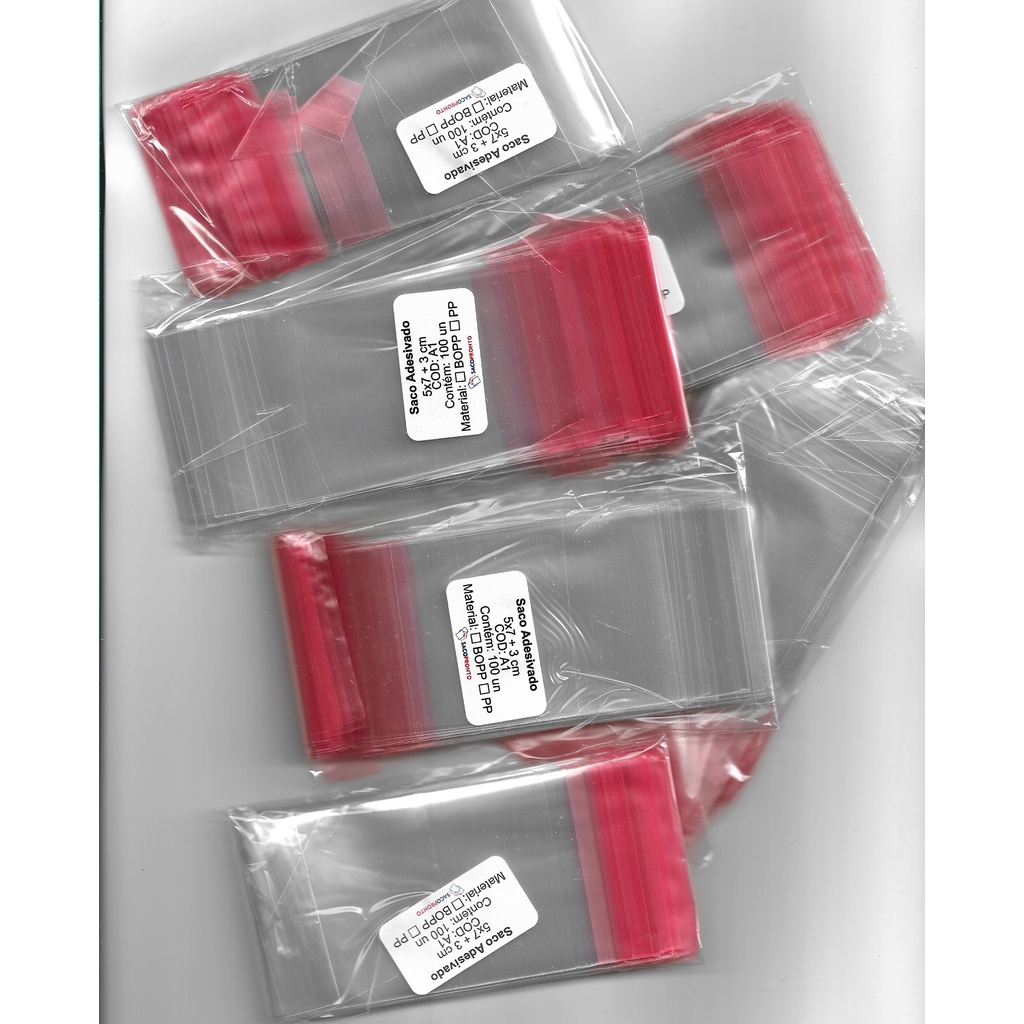 Envelopes Em BOPP Tamanha 5 x 7 cm com Aba Adesiva Ideal Para Tazos Ou Moedas - Pacote 100 Un ...