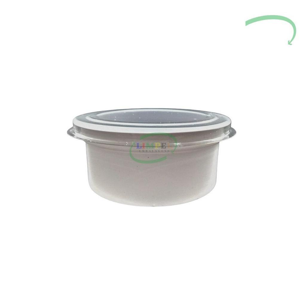 50 Molheira Descartável Com Tampa Potinho Mini Pote Branco 50ml ...