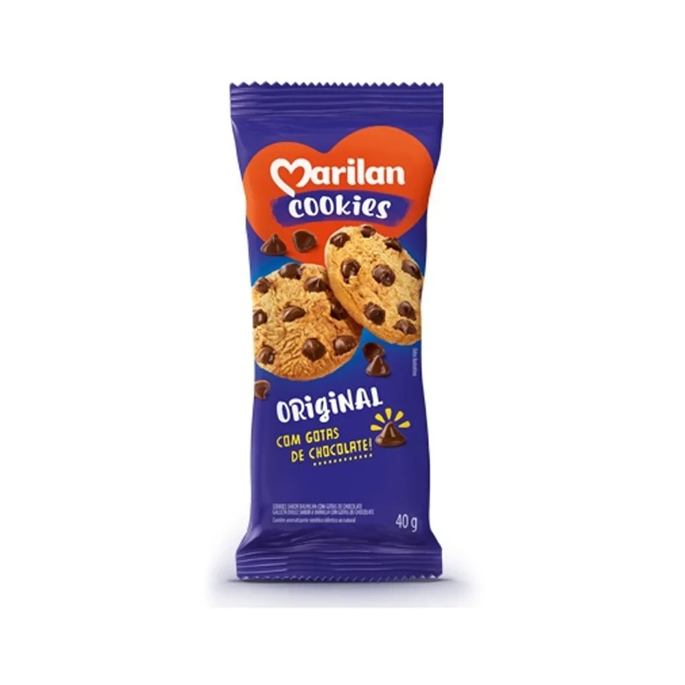 Biscoito Cookies Original Com Gotas Chocolate 40g - Marilan | Shopee Brasil