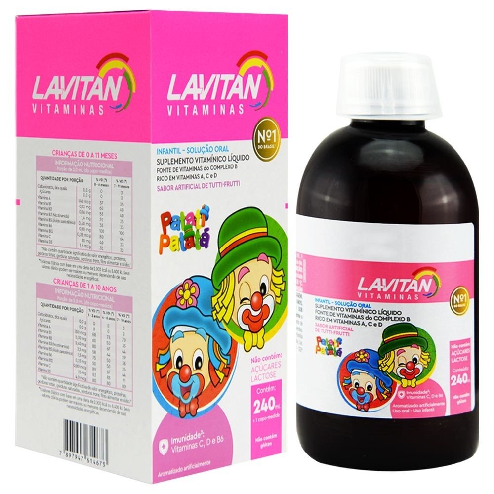 Lavitan Kids Xarope Suplemento Vitamínico Infantil Tutti-Frutti 240ML ...