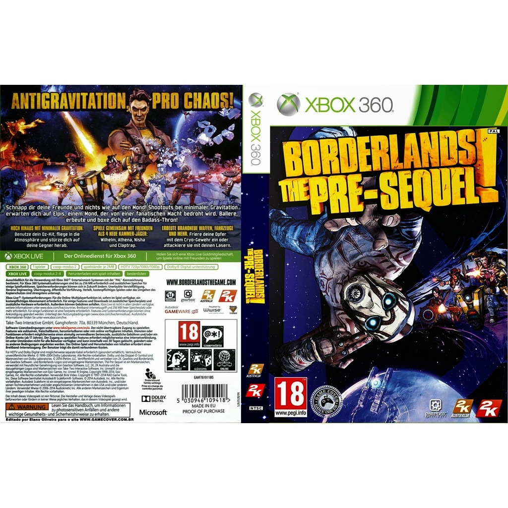 Borderlands The Pre Sequel P/ XBOX360 (LTU/LT/JTAG/RGH) | Shopee Brasil