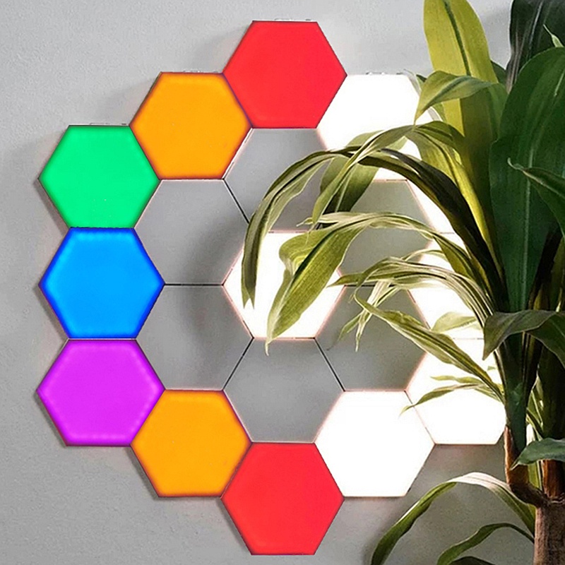 KIt 6 Lâmpada LED Hexagonal Luminária Flavo de Mel | Shopee Brasil