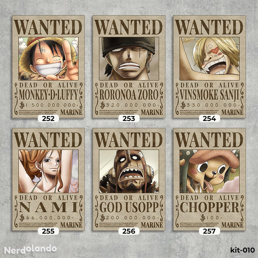 One Piece (Cartaz de Procurado - Wanted) k010 - Quadro Mdf 14x20 ...