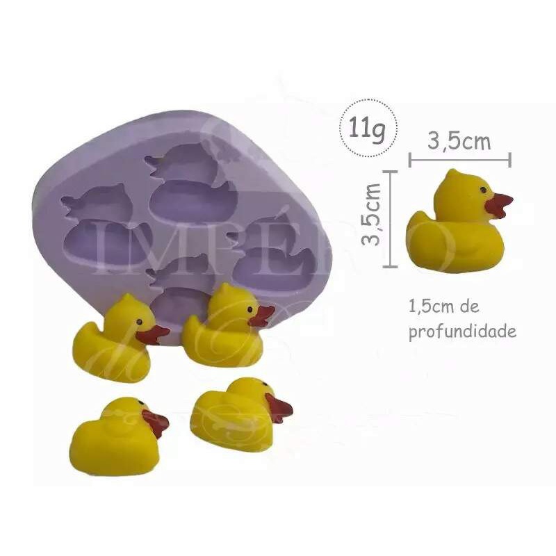 Forma de Silicone Pato 4Cav. Ib-467 (Molde de Silicone para Sabonete ...