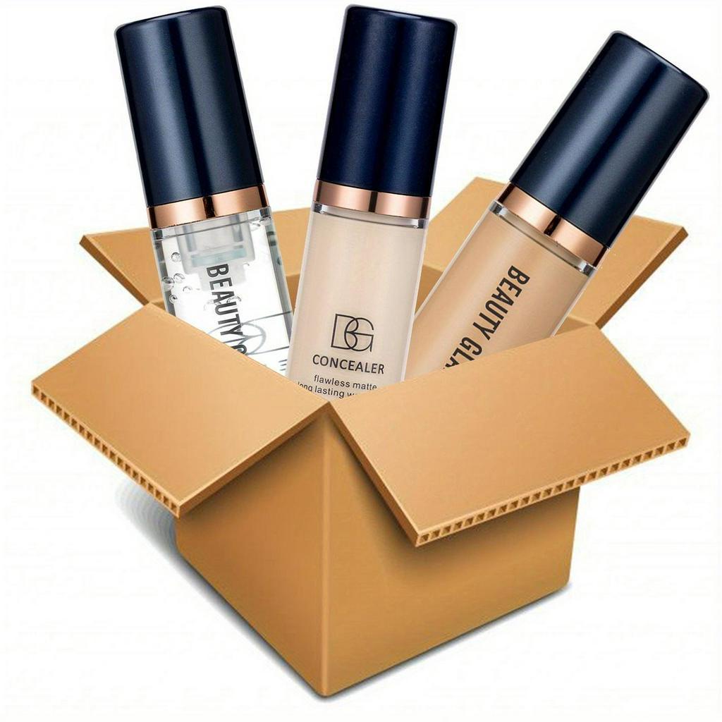 Beauty Glazed Primer + Concealer + Liquid Foundation , Combinação De ...