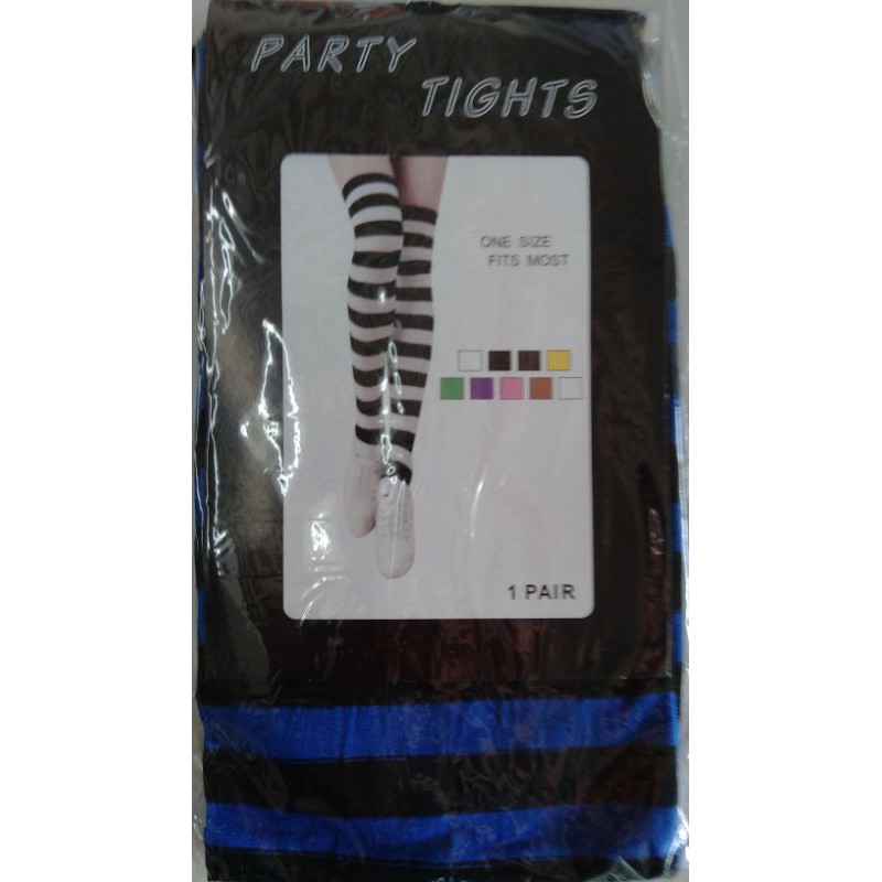 Meia listrada longa.(Preto/Azul) | Shopee Brasil