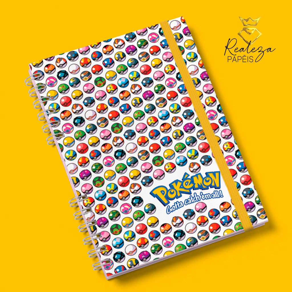 Caderno Bullet Journal Sketchbook A5 Pokémon Pokebolas | Shopee Brasil