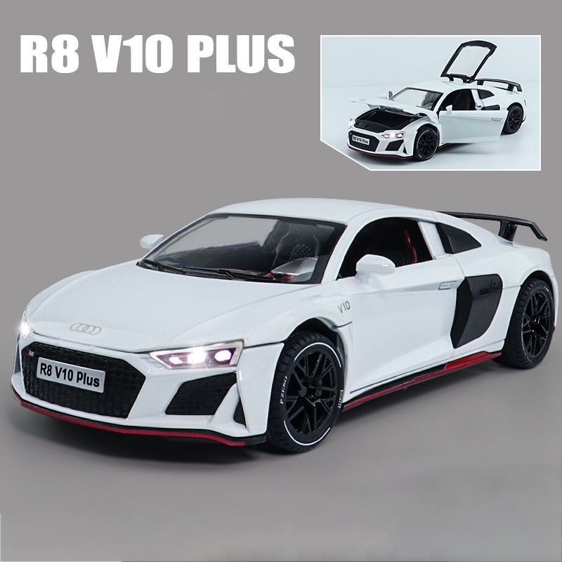 1 : 24 Escala Audi R8 V10 Plus Carro De Liga Modelo Diecast Com Som Luz ...