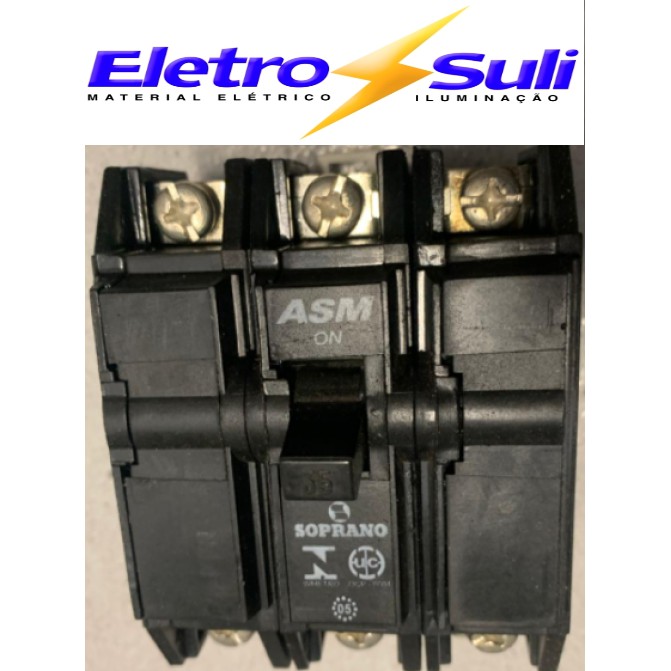 Disjuntor Tripolar 25a Soprano Nema Preto Asm3-b025a Trilho | Shopee Brasil