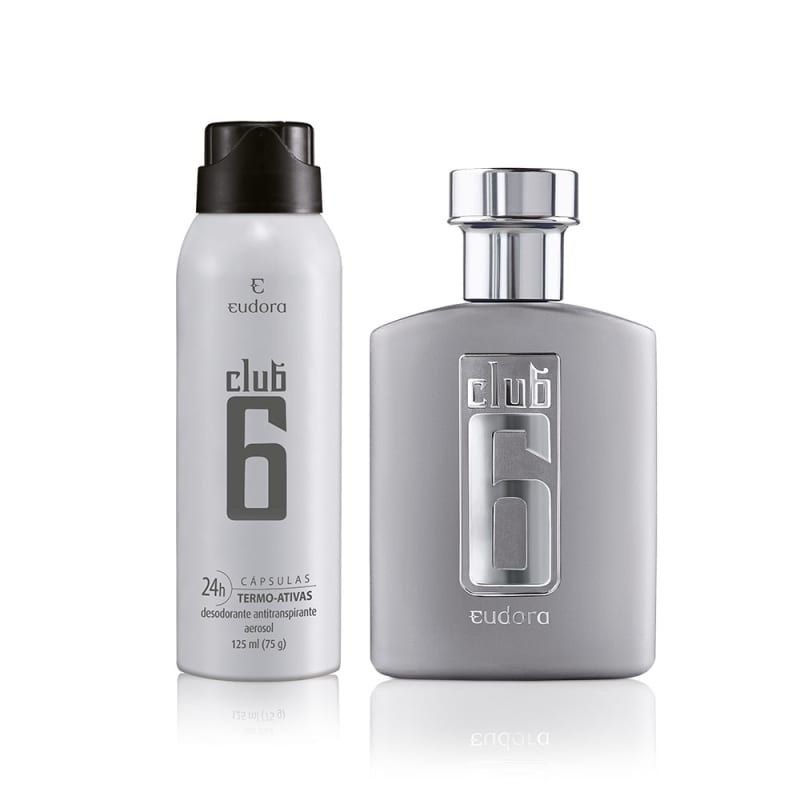 Presente Eudora Masculino Club 6 Colônia Desodorante 95ml + Desodorante Antitranspirante Aerosol ...