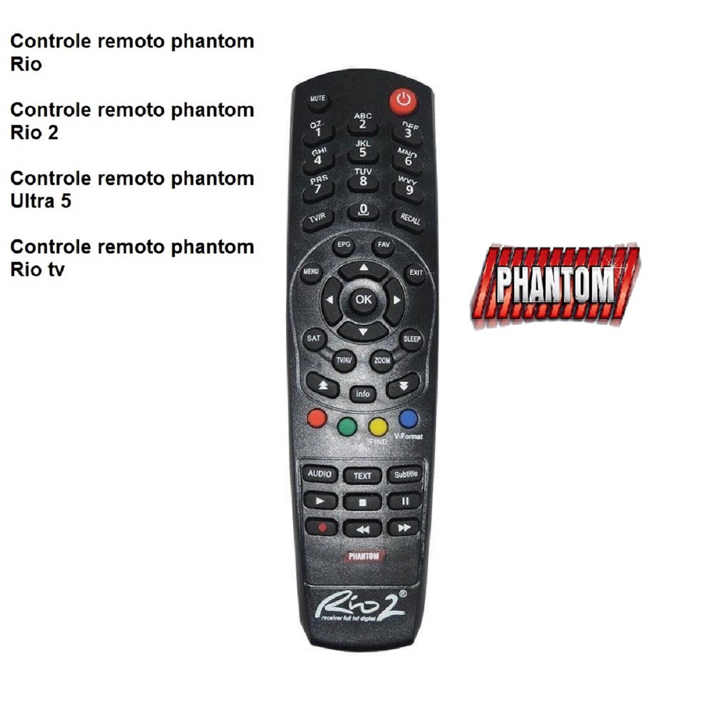 Controle remoto receptor Phantom Rio 2 Hd pronta entrega | Shopee Brasil
