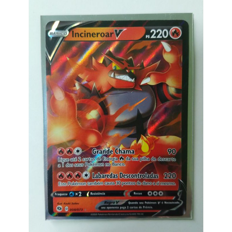 Carta Pokemon Incineroar V 008/73 Caminho do Campeão | Shopee Brasil