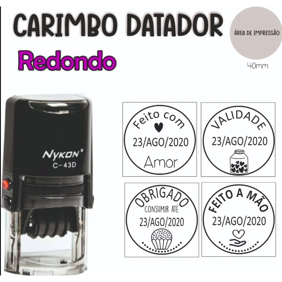 Modelo De Carimbo Redondo Alô Carimbos | Carimbo Nykon Redondo C24
