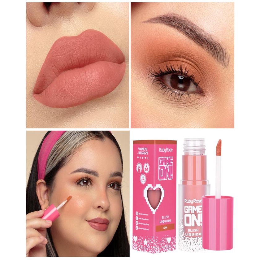 Ruby Rose - Blush Liquido Game On - Cor 01 Push Start | Shopee Brasil