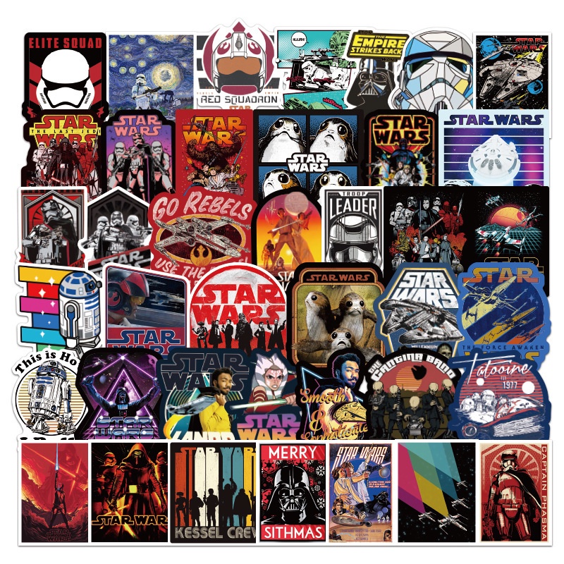 108 Folhas Autocolantes Star Wars Star Wars Autocolantes à prova d'água ...