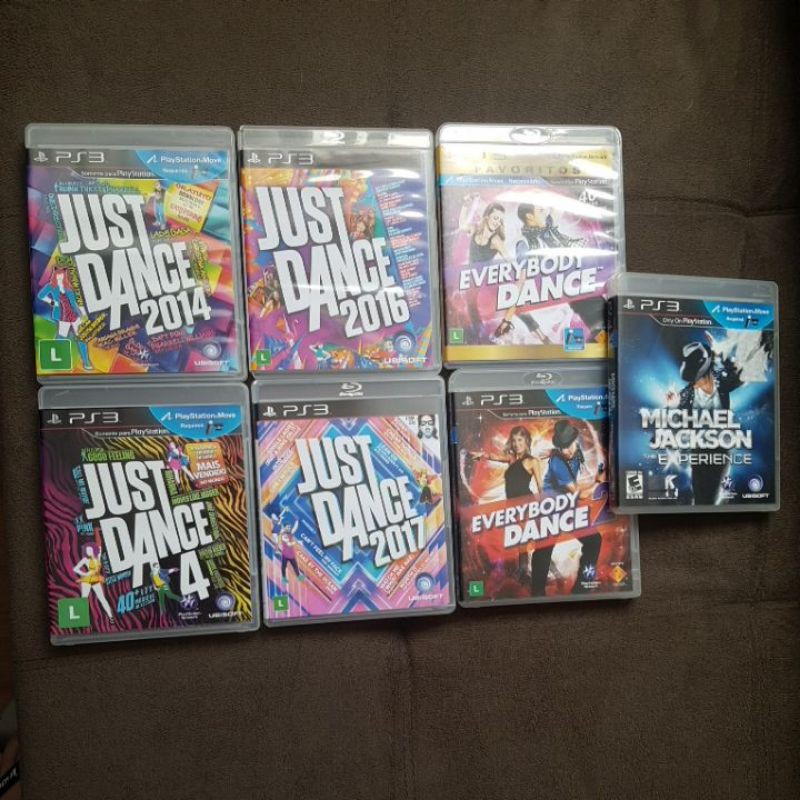 COMBO 7 JOGOS GAMES PS3 MOVE DANÇA: JUST DANCE 4 + 2014 + 2016 + 2017 ...