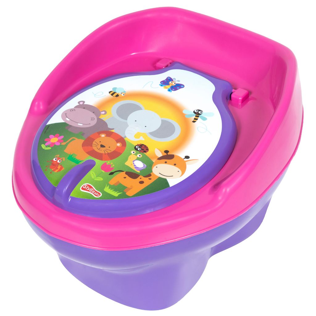 Troninho Penico Infantil Bichinhos Lilas e Rosa - Styll Baby | Shopee ...