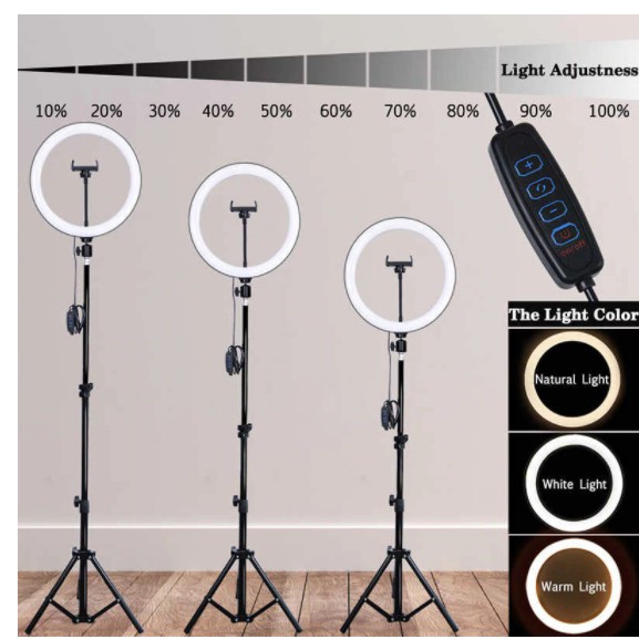 Iluminação 1 Ring Light 26cm com Suporte para Celular e 1 Ring Light ...