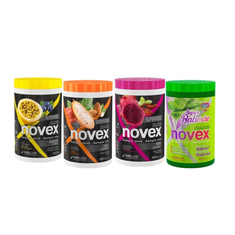 Kit Cronograma Capilar Superfood Novex C/04 Unidades 400g | Shopee Brasil