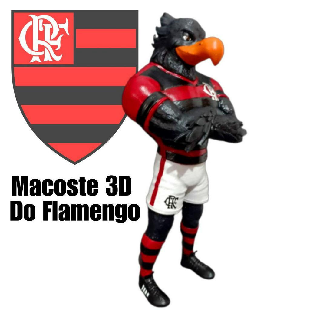 Mascote do Flamengo Colecionável de Impressão 3D Urubu Brabo de Resina ...