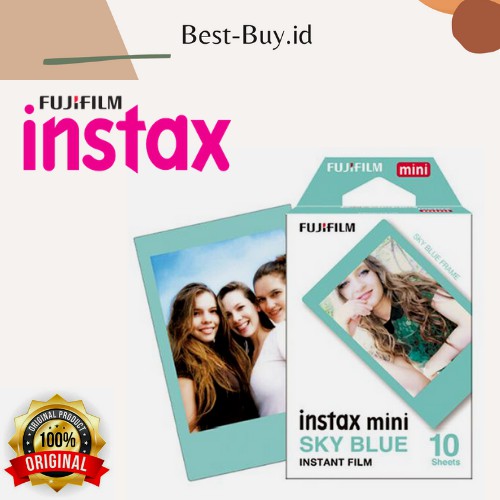 Fujifilm Instax Papel Polaroid Refil Sky Blue Frame Connts 10 Folhas ...