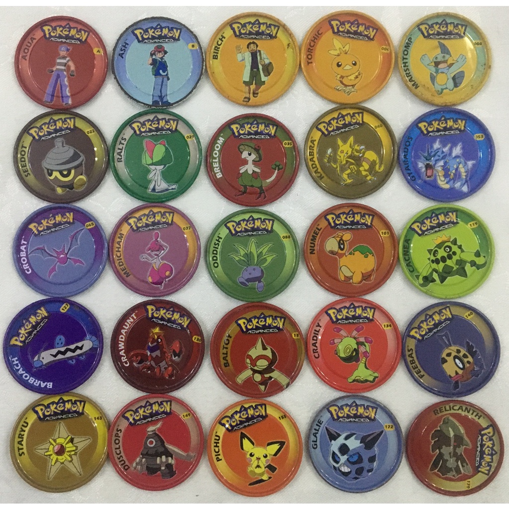 Lote 25 Tazos Metal Pokemon Panini - Escorrega o Preço