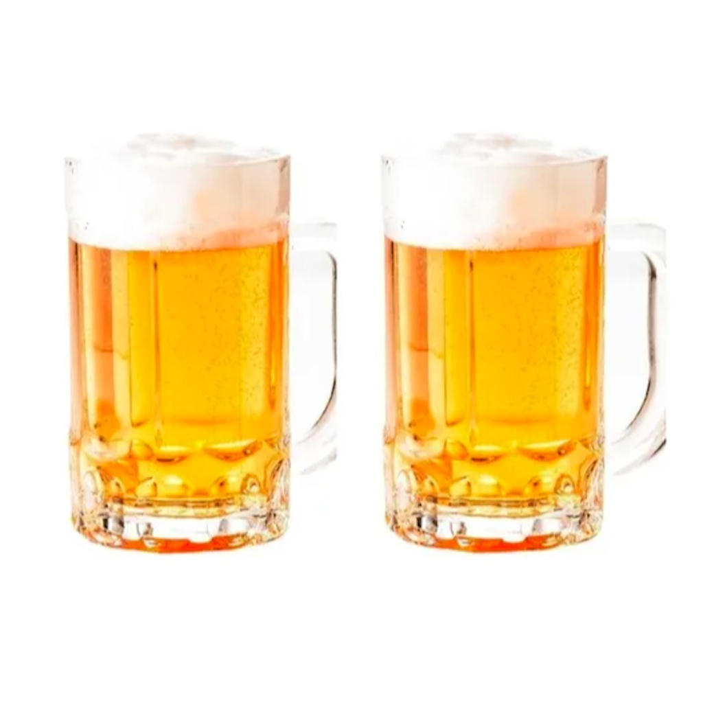 Kit Com 2 Canecas Para Chopp em Vidro 400 ML | Shopee Brasil