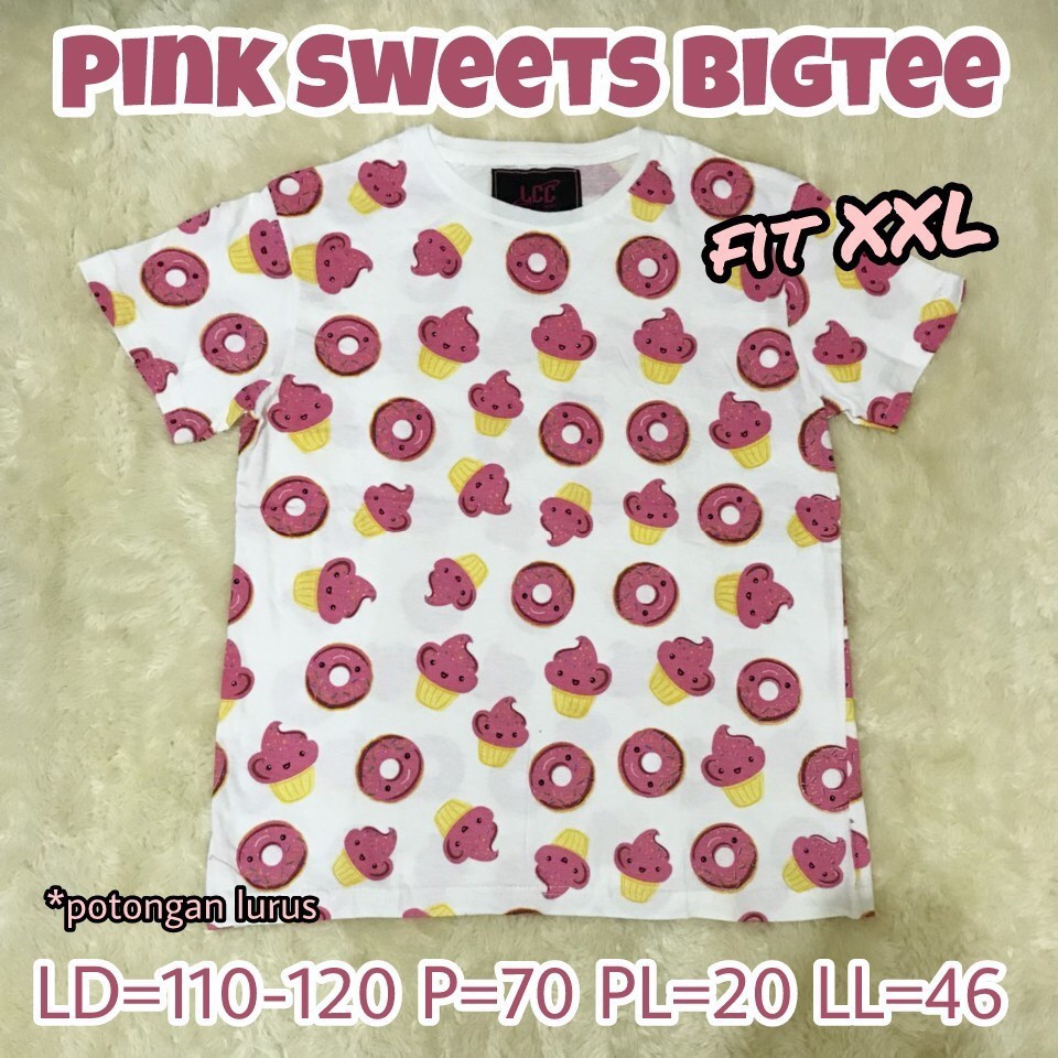 Camiseta Doces Rosa Fofinhos Bigtee Donut Sorvete XXL JUMBO BIG SIZE | Shopee Brasil