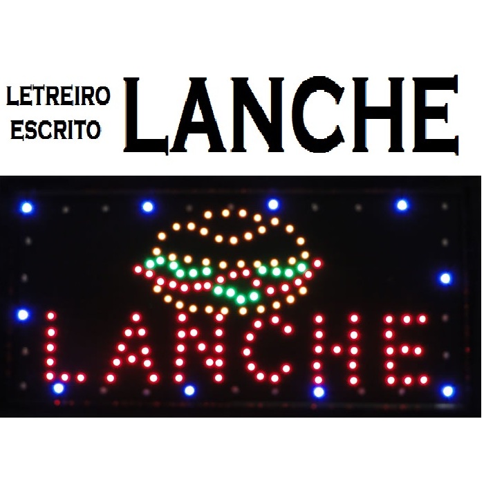 Letreiro em Led Escrito Lanche 110/127 Volts Tamanho 48X25 | Shopee Brasil