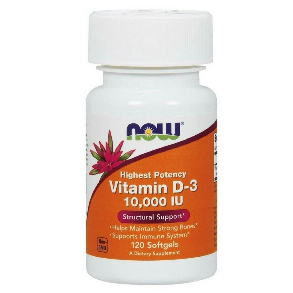Vitamina D3 10000 Ui 120 Softgels - Now Foods | Shopee Brasil