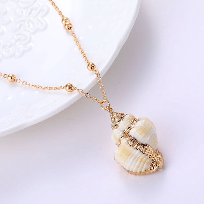 Colar Conch Shells Sea Beach Shell Pendant Para Mulheres Concha ...
