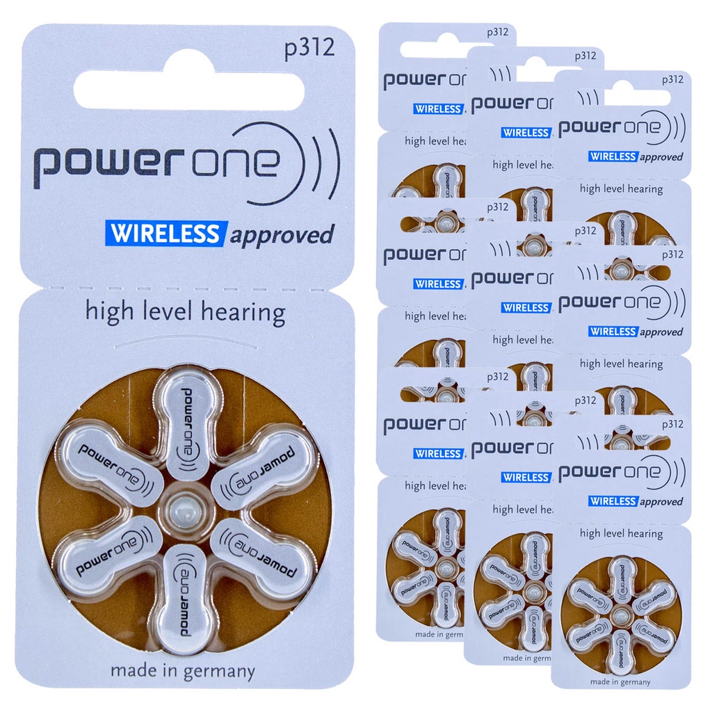 60 Pilhas Baterias 312 Pr41 Auditivas Power One 10 Cartelas | Shopee Brasil