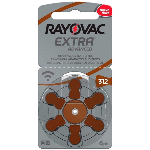 Pilha para Aparelho Auditivo Rayovac Extra Advanced 312 com 6 unidades | Shopee Brasil