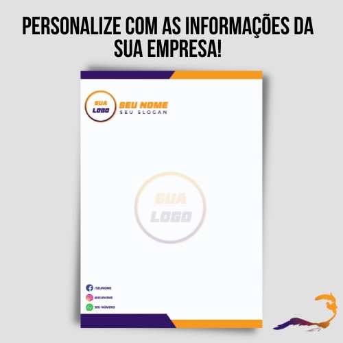 Papel Timbrado (Folha Timbrada) Personalizado - 20,50 e 100 unidades ...