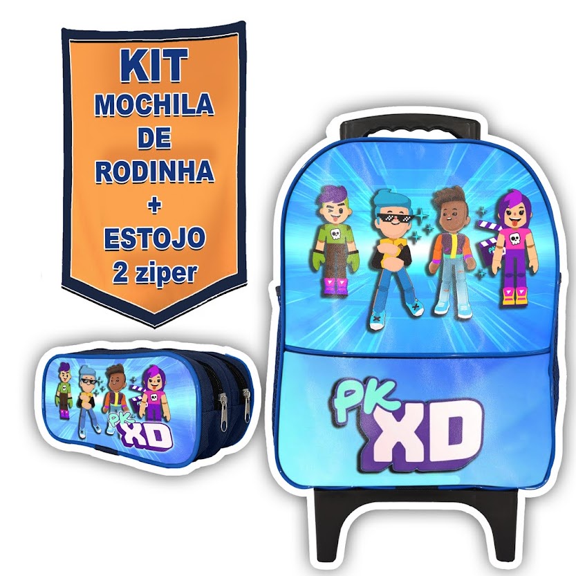 Kit mochila escolar de rodinhas infantil menino pequena Estojo duplo ...