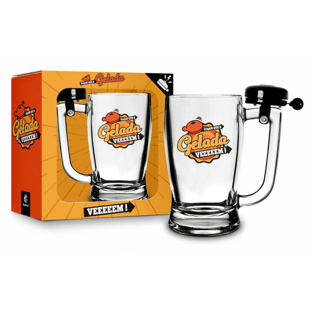 Caneca Chopp Cerveja C/ Campainha Taberna Vidro 340ml | Shopee Brasil