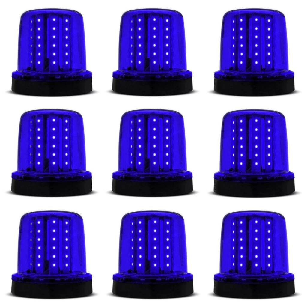 Kit 9 Giroflex Giroled Azul 64 Leds Parafuso 12V / 24V (Bivolt ...