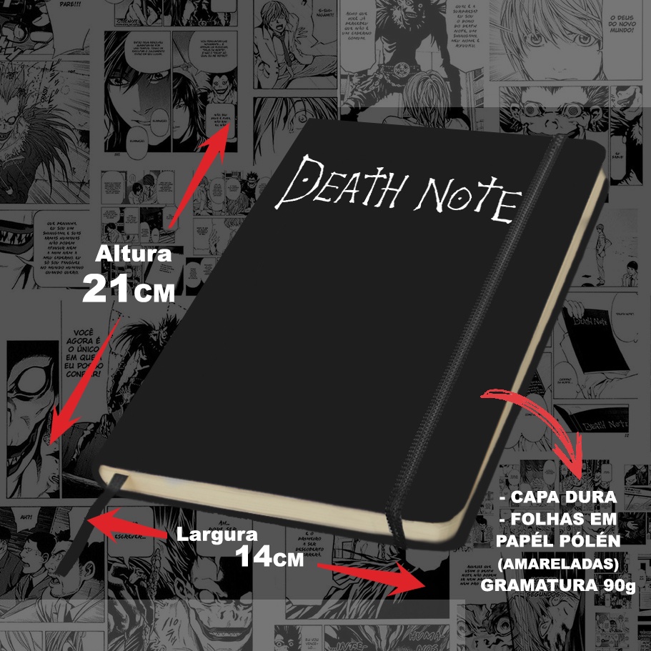 Caderno DEATH NOTE Sketchbook Capa dura GRANDE 21X14cm | Shopee Brasil