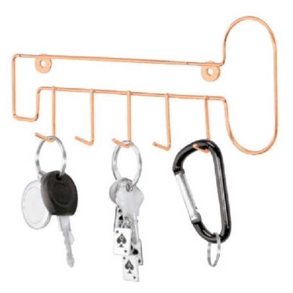 Porta Chave Suporte de Parede 5 Ganchos Chave Rose Gold | Shopee Brasil