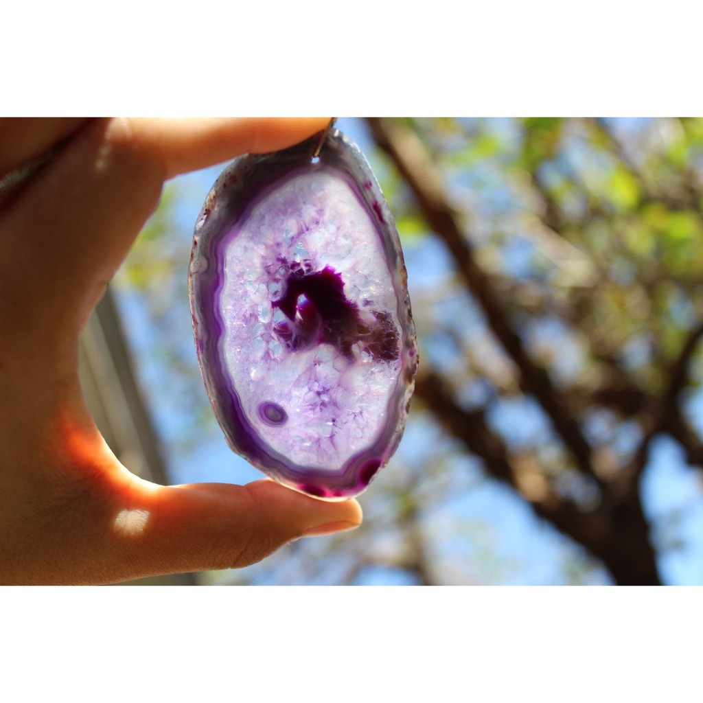 Colar de Ágata Roxa Cristal da Sorte e Coragem | Shopee Brasil