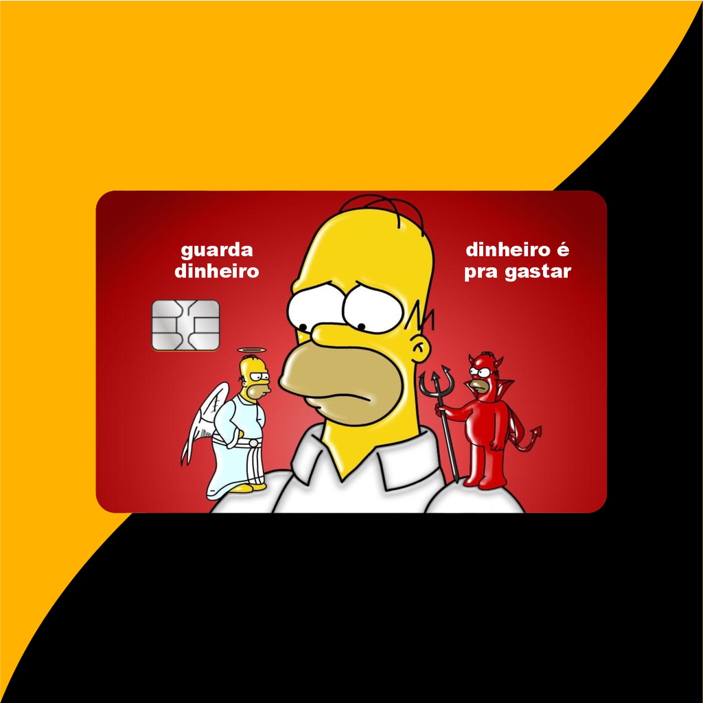 Adesivo para Cartão de Crédito Homer Simpson Película para cartão Skin ...