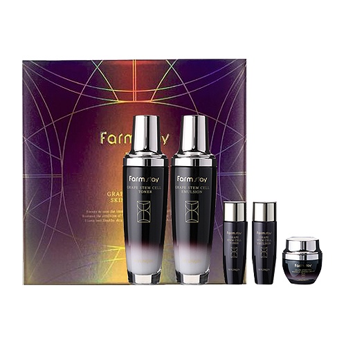 FARMSTAY Grape Stem Cell Skin Care 3 Set | Shopee Brasil