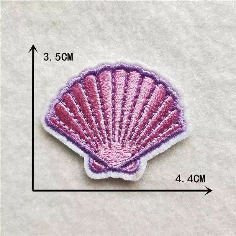 Adesivo de Roupa Aplique Patch Bordado Termocolante Remendo Concha Rosa ...
