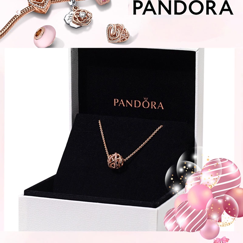 PANDORA rose ouro prata rio oco colar mulheres dar namorada Colares ...