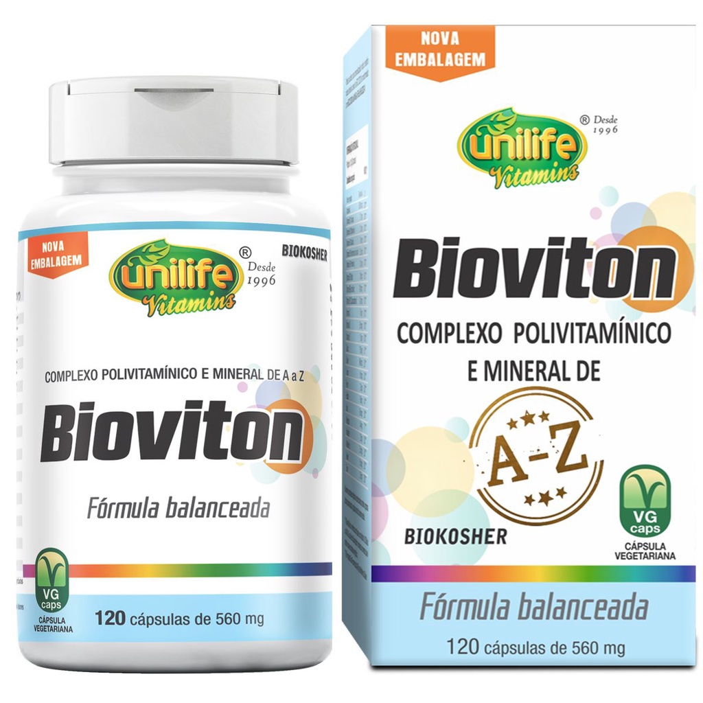 Bioviton Suplemento MultiVitamínico A-Z 120 Cápsulas 560mg - Unilife ...