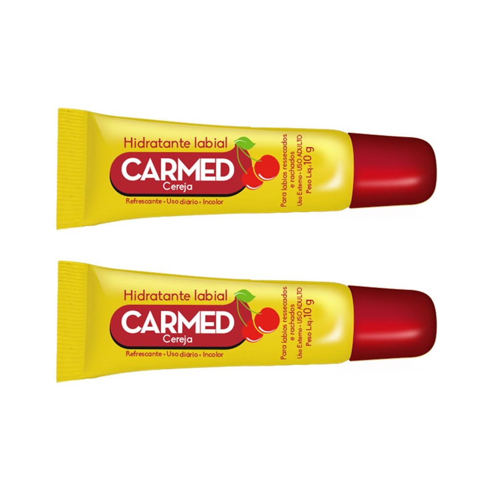 Kit com 2 Hidratante labial Diário Carmed sabor cereja Cimed 10g ® | Shopee Brasil