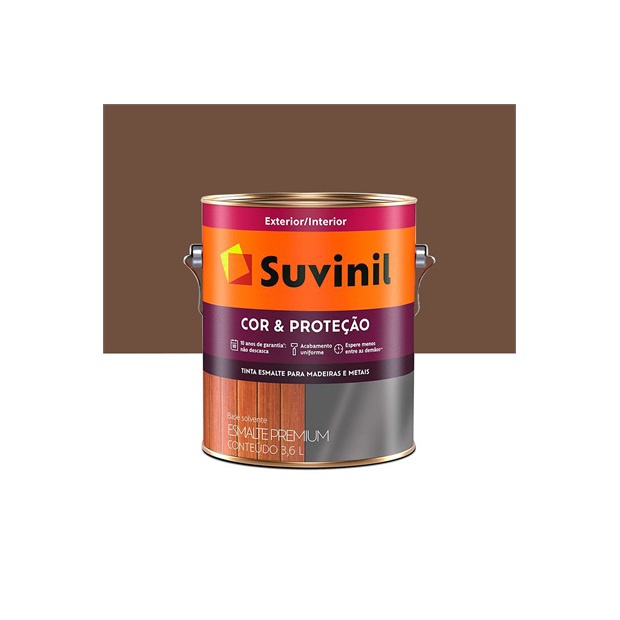 Esmalte Cor & Proteção Brilhante Marrom Conhaque Suvinil -BS 900 ml ...
