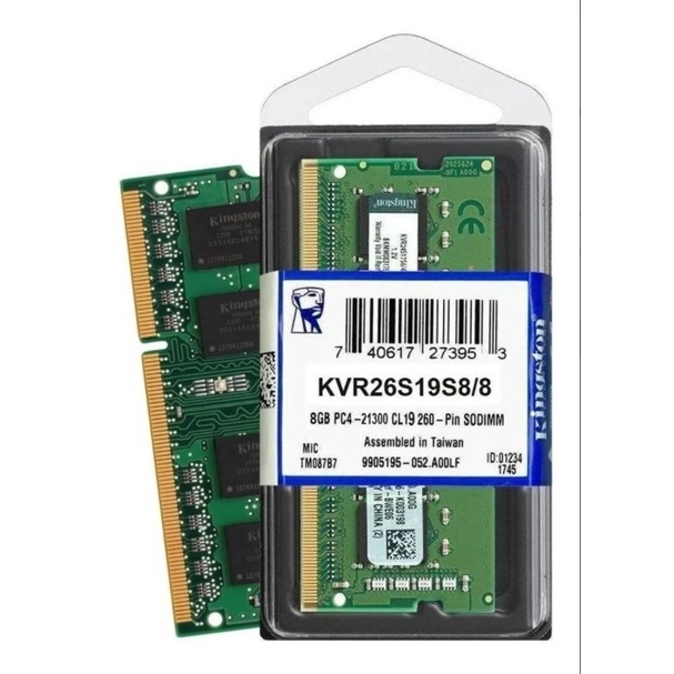 Memória Kingston Desktop DDR4 8GB 2666Mhz KINGSTON KVR26N19S8/8 ...